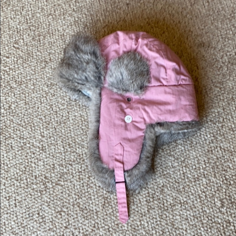 Pink And Grey Trapper Hat - Gem